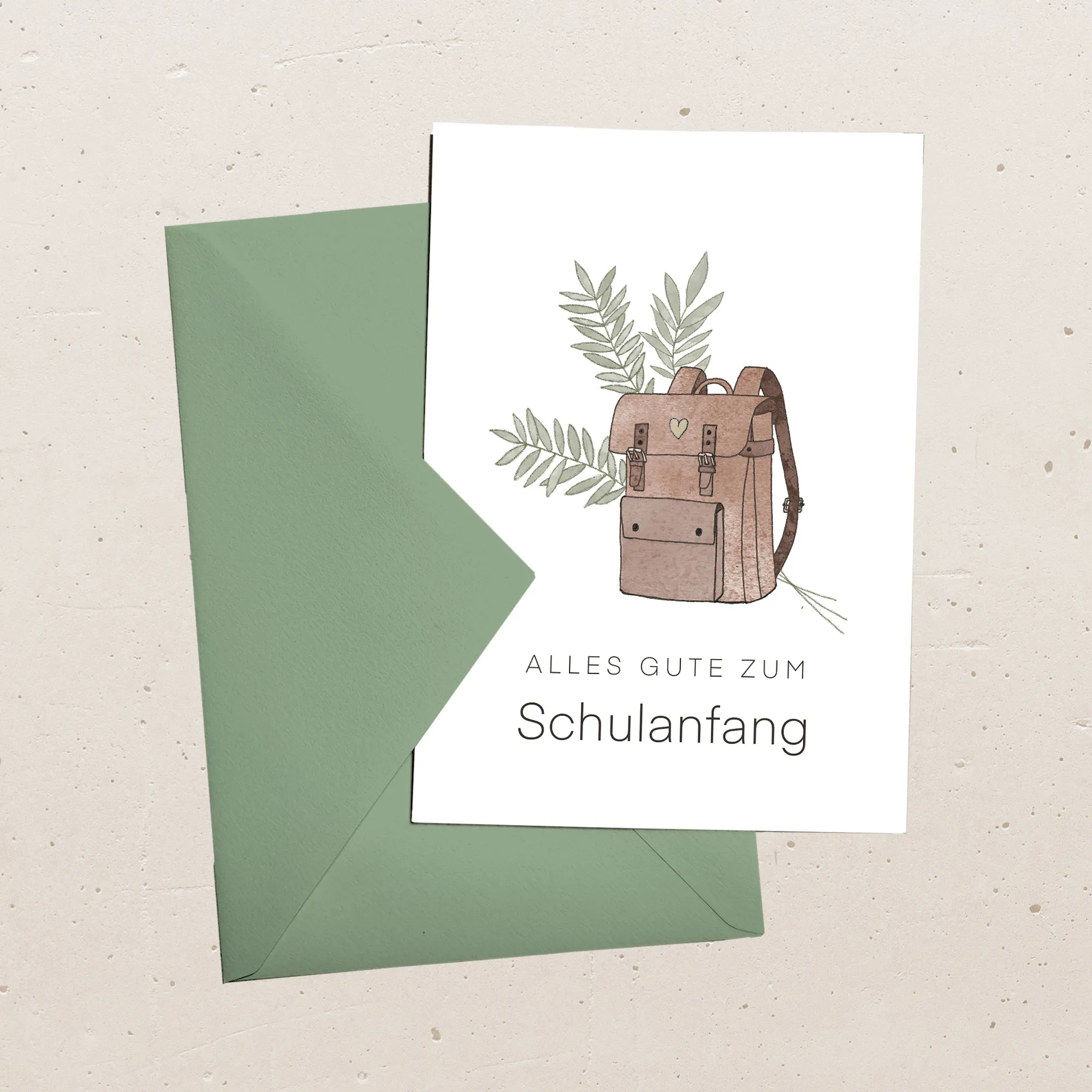 Süße Karte zum Schulanfang "Ranzen"